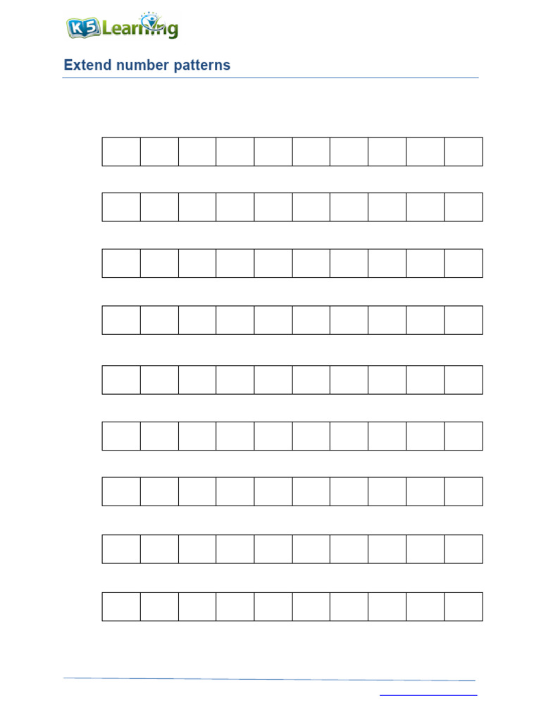 Grade 1 Number Patterns C | PDF
