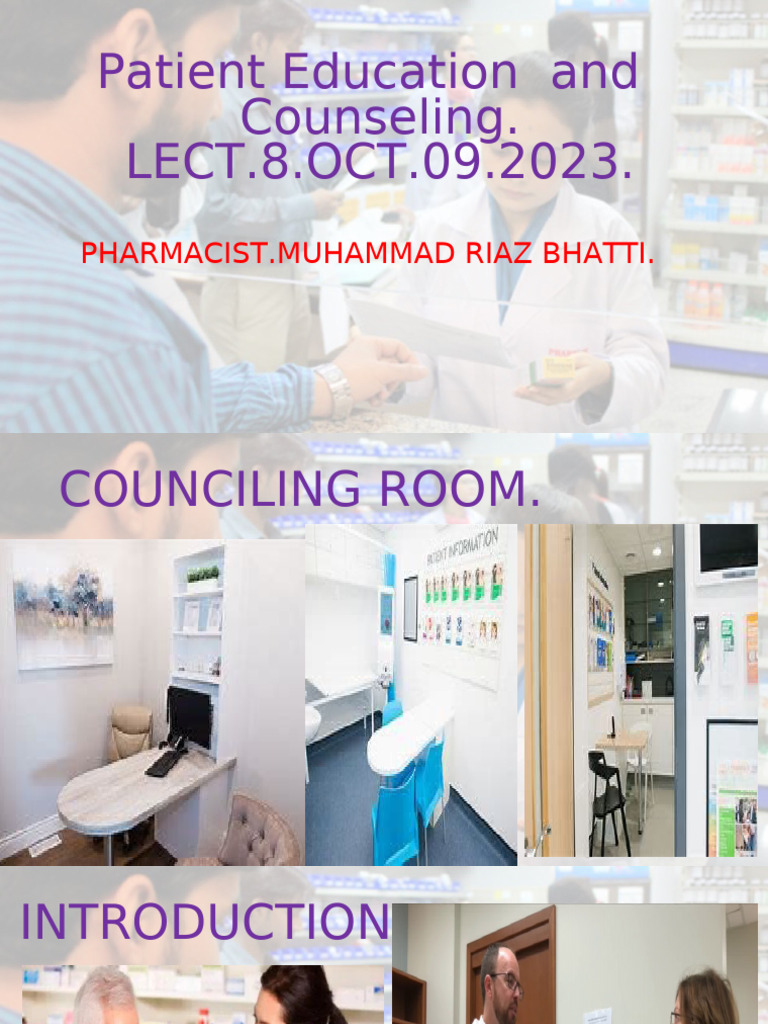 Lect.09.Counciling and Education. | PDF | Pharmacy | Dose (Biochemistry)