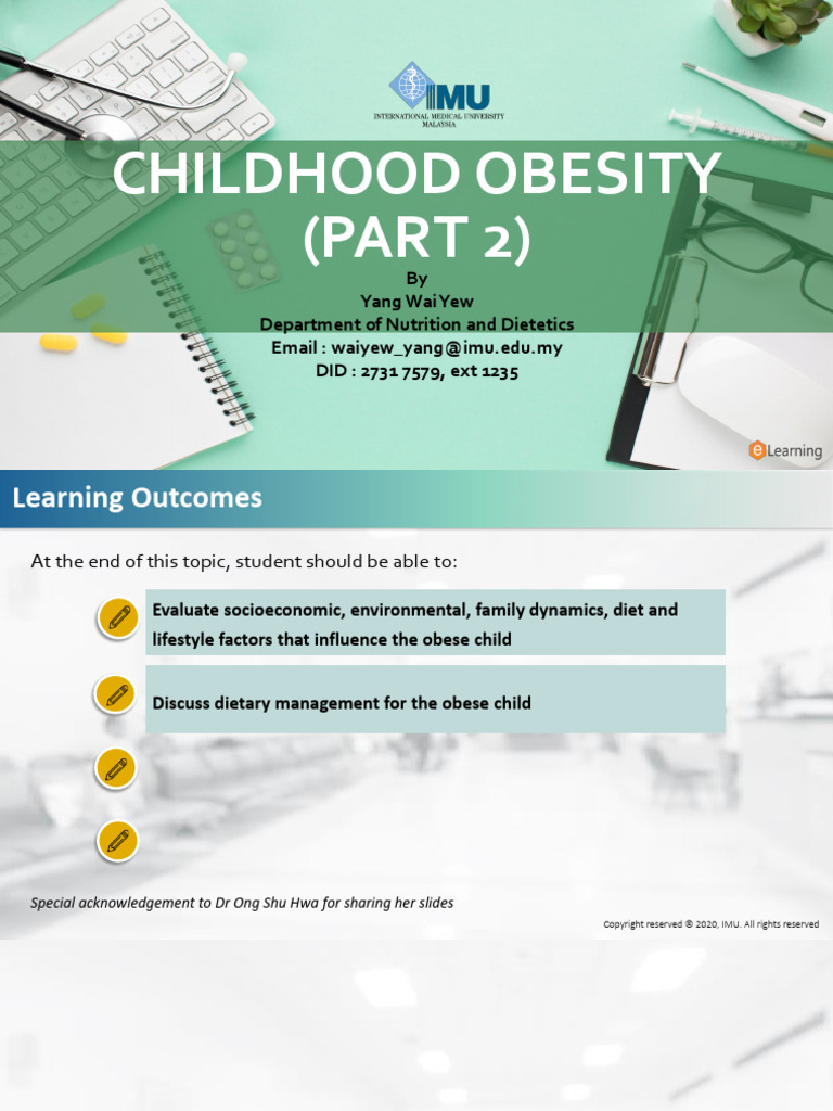 Dietary Management of Childhood Obesity | PDF | Obesity | Healthy Diet