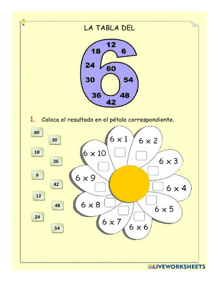 Tabla Del 6 | PDF