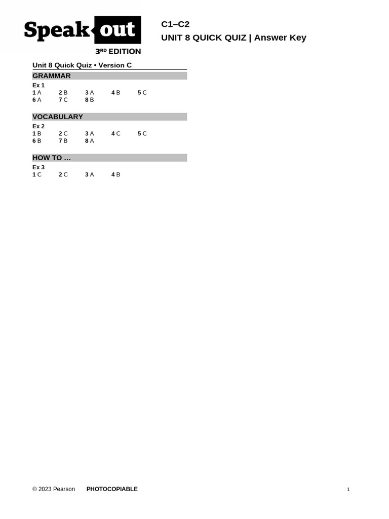 SO3 C1-C2 Quick Quiz U8C Answer Key | PDF