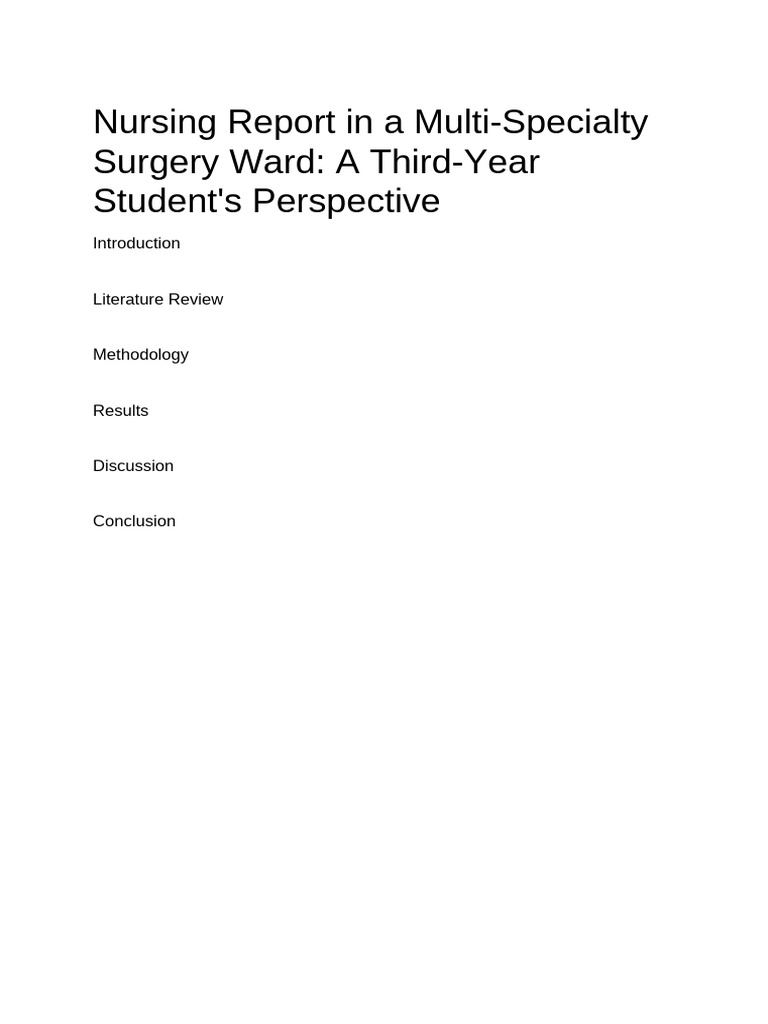 Nursing Insights from a Surgery Ward | PDF