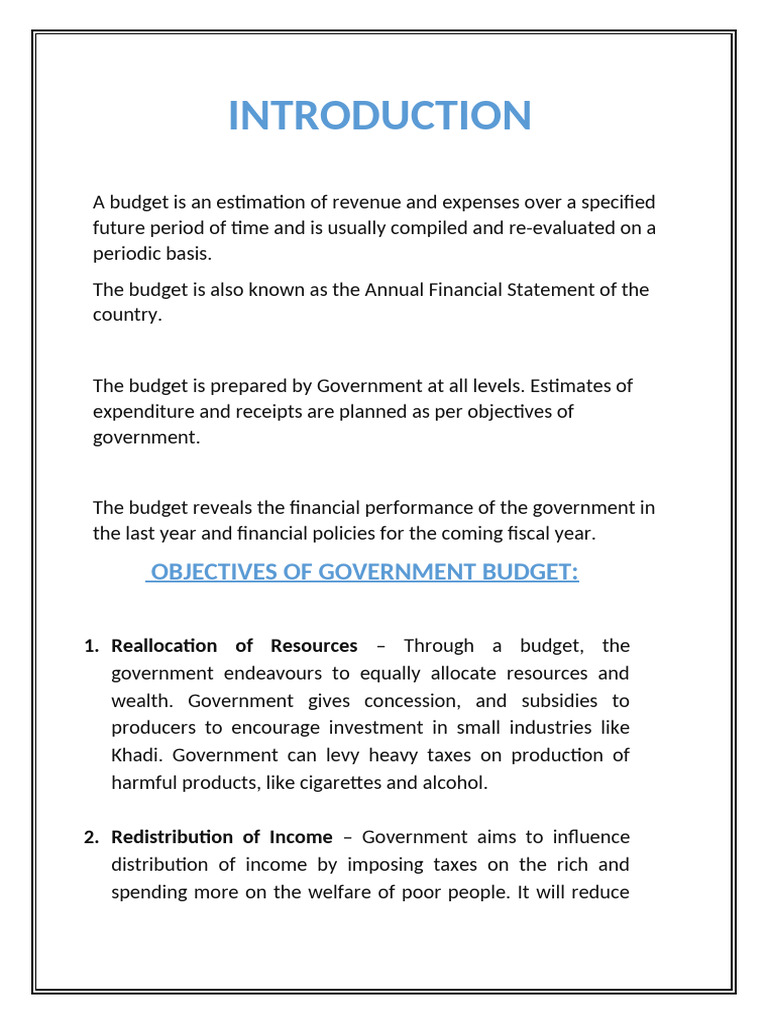 Government Budget Overview and Components | PDF | Taxes | Government Budget