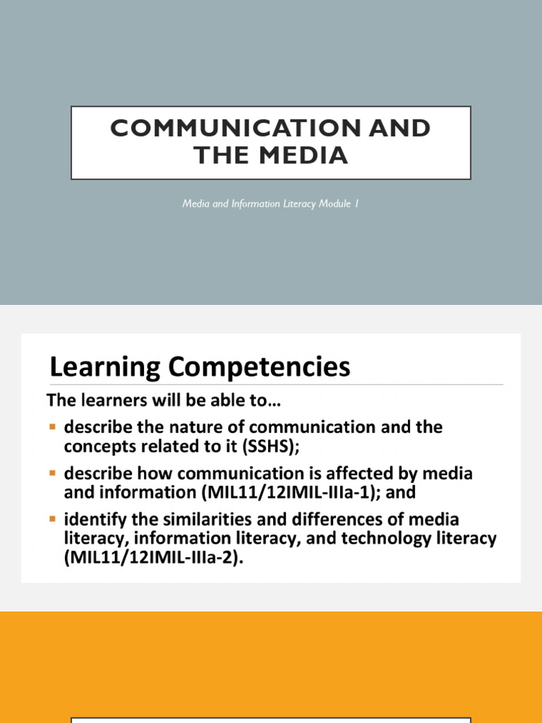 MIL_Lesson1 | PDF | Communication | Nonverbal Communication