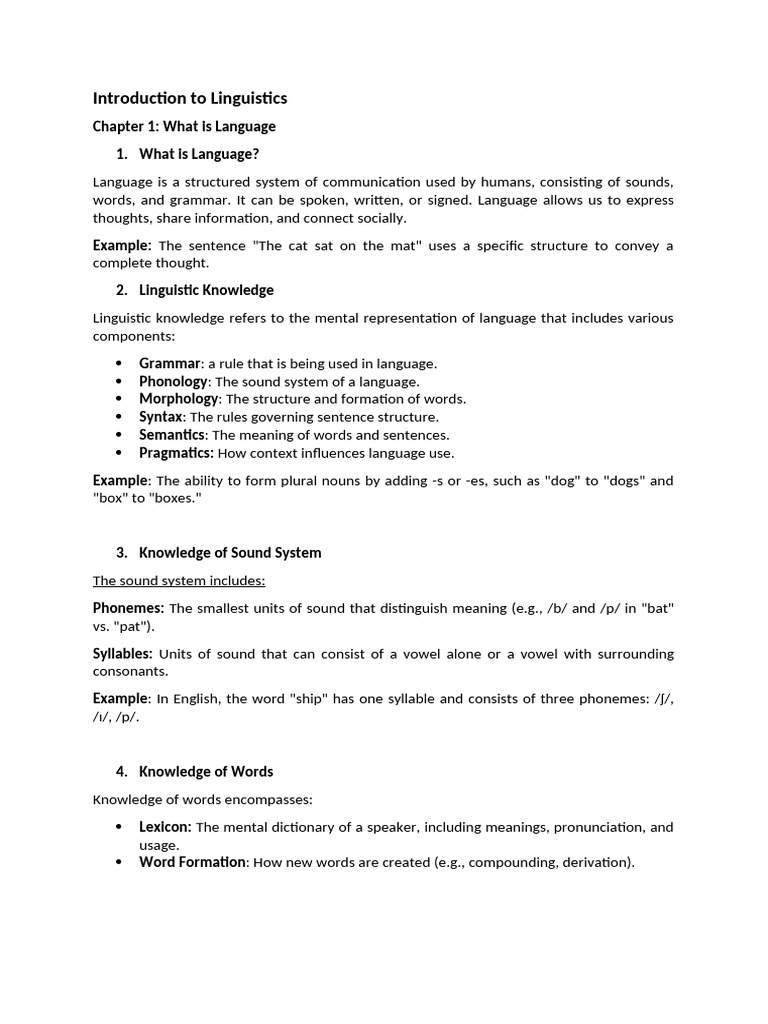 Introduction To Linguistics Reviewer. | PDF | Vowel | Consonant