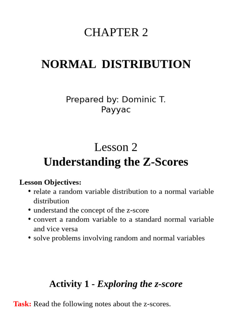 Statistics Ch2 L2 | PDF | Standard Score | Normal Distribution