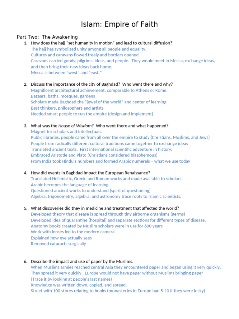 Islam Video Part 2 Answers | PDF | Crusades