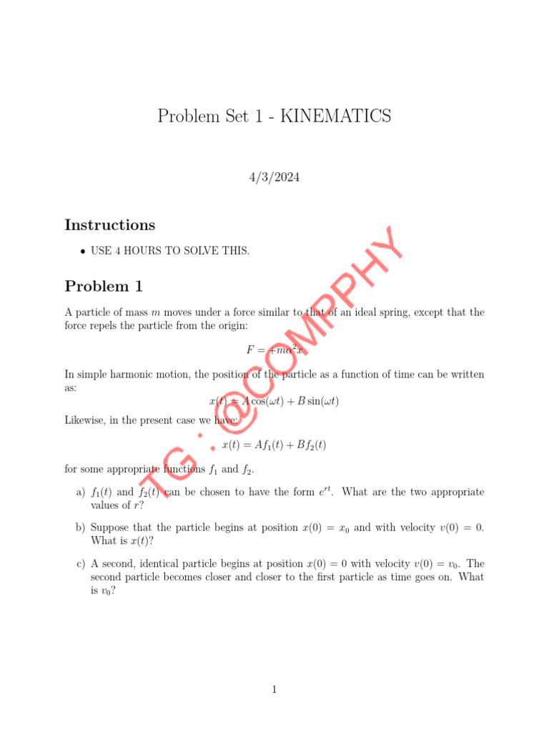 Kinematics Revision For Advance | PDF | Orbit | Apsis