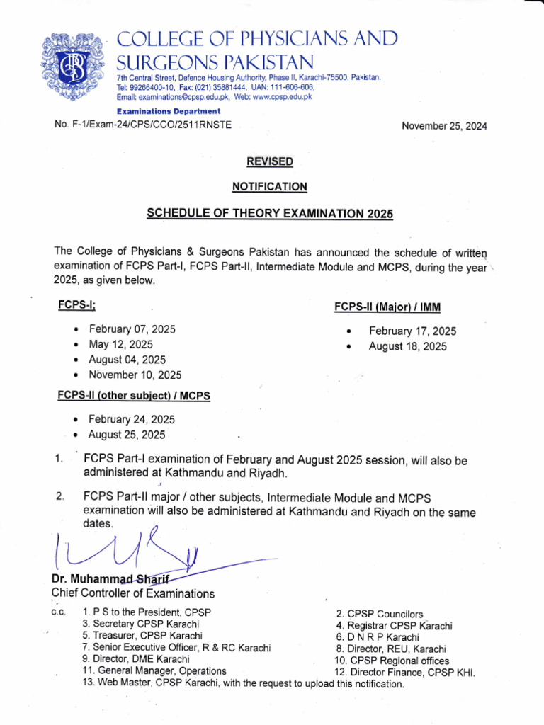 CPSP Notification 66849 | PDF