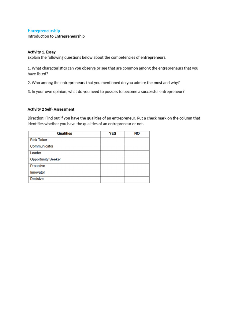 Entrep M1 2 | PDF | Entrepreneurship | Natural Environment