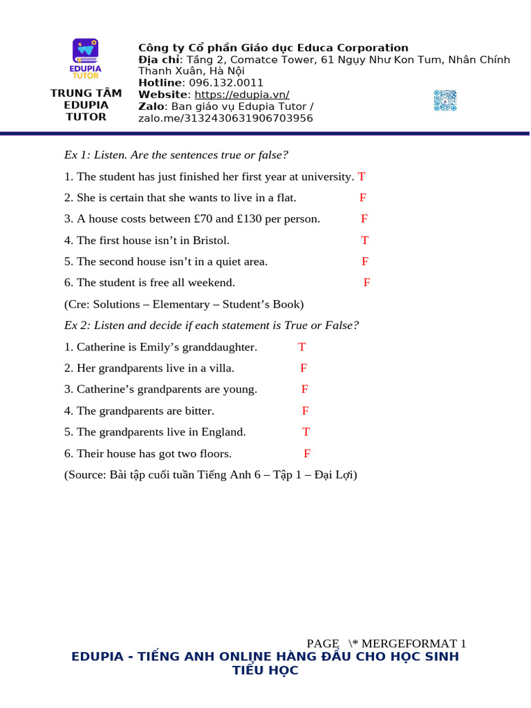 Homework G6AB PC Week 3 - Answer Key | PDF