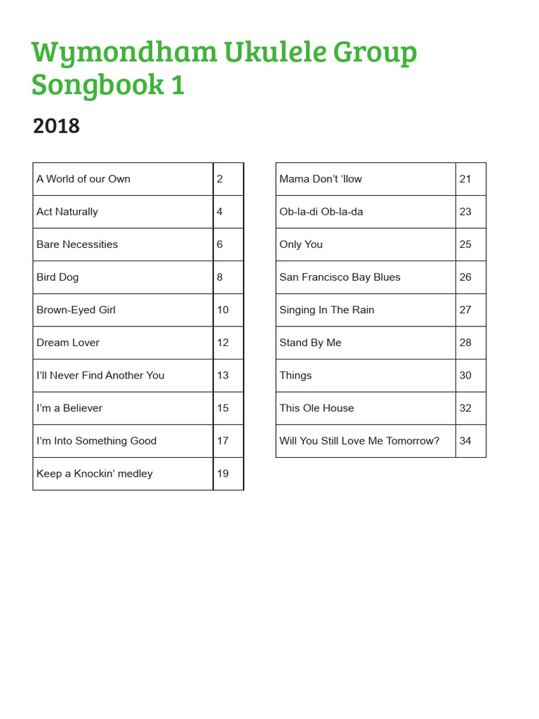 WUG Songbook 1 | PDF