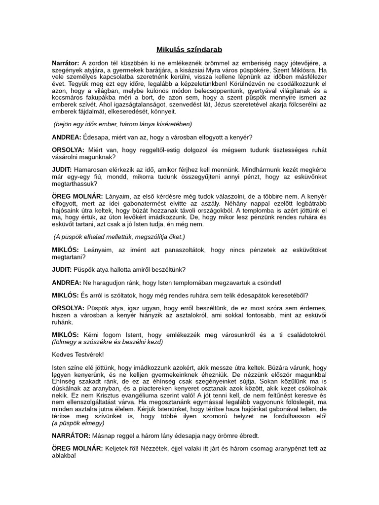 0 - Mikulás Színdarab | PDF