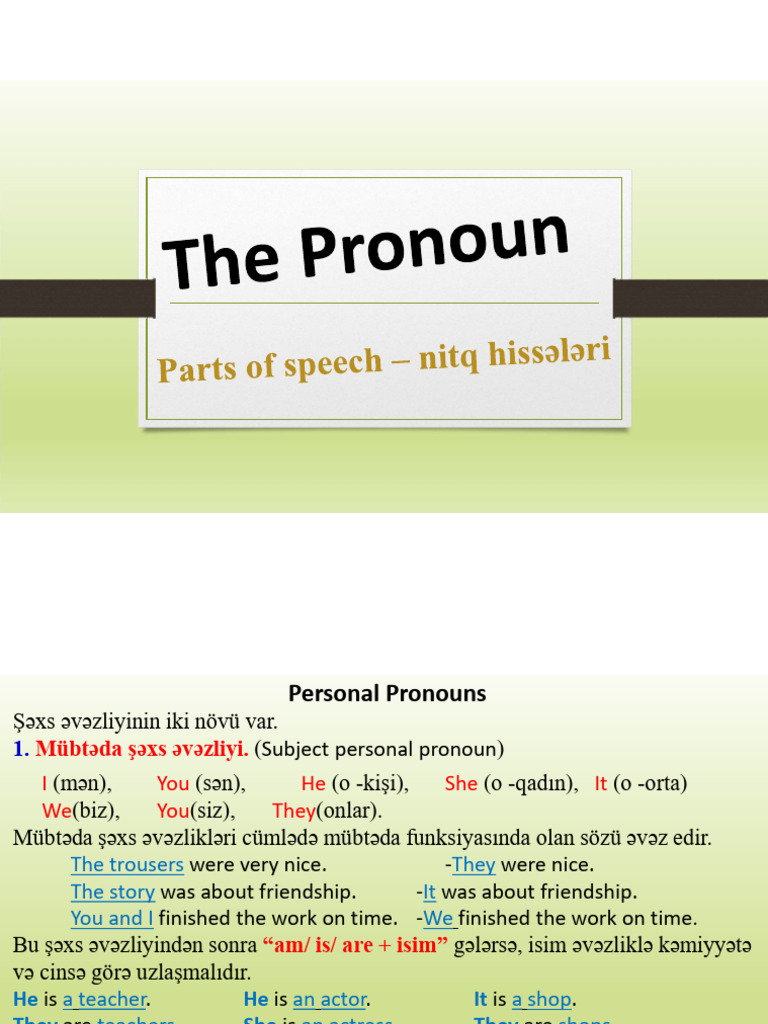 The Pronoun | PDF