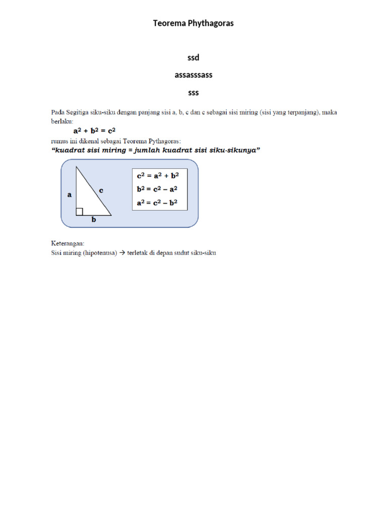 Understanding the Pythagorean Theorem | PDF