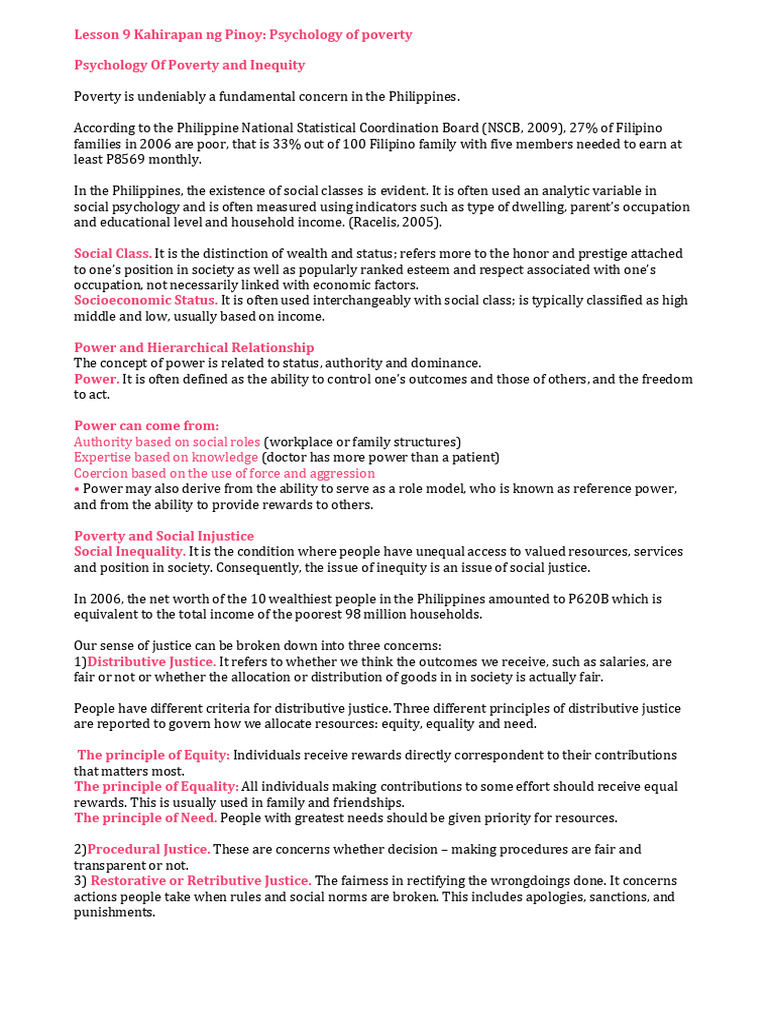 Psychology of Poverty in the Philippines | PDF | Justice | Crime & Violence
