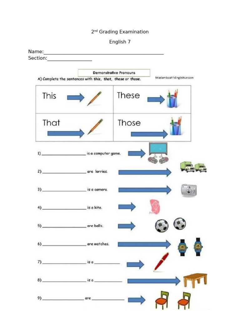 2nd Grading Exam: English 7 Review | PDF