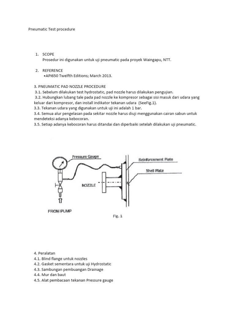 Pneumatic Test Procedure DPIHCO | PDF