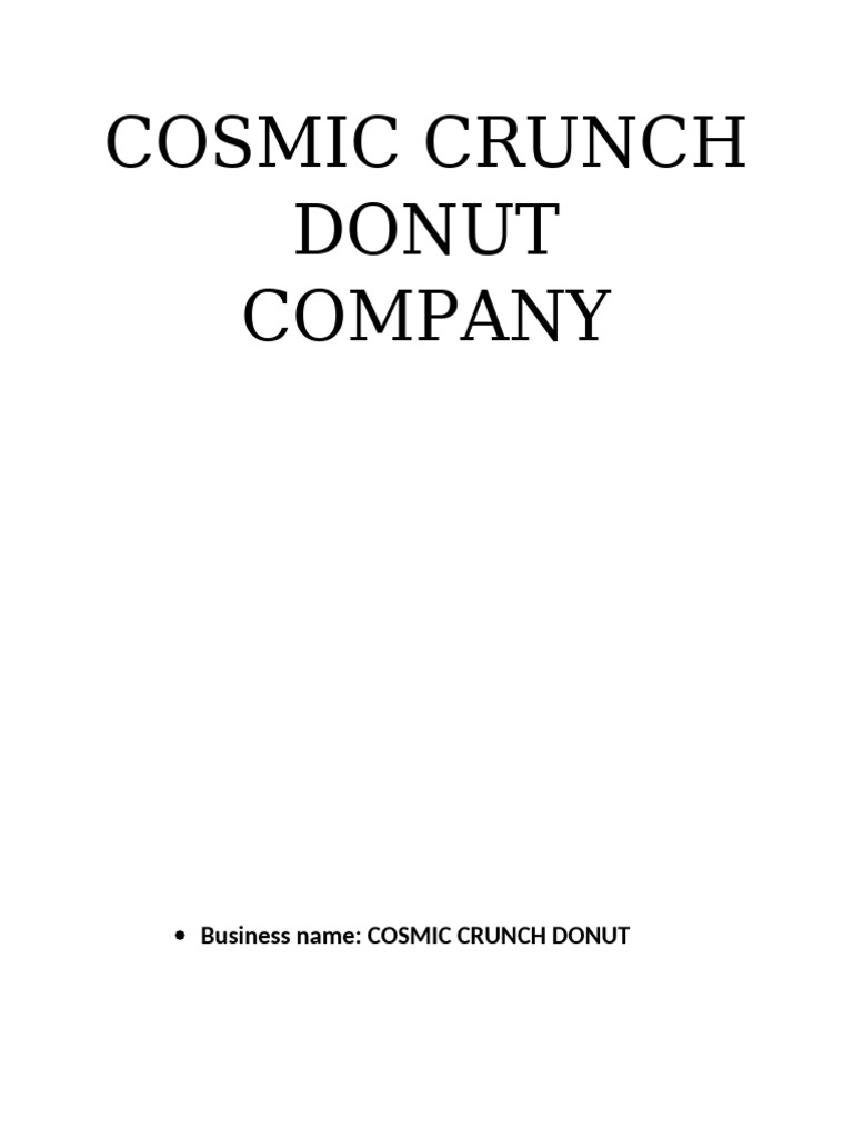 COSMIC-CRUNCH-DONUT-COMPANY | PDF | Marketing | Marketing Strategy
