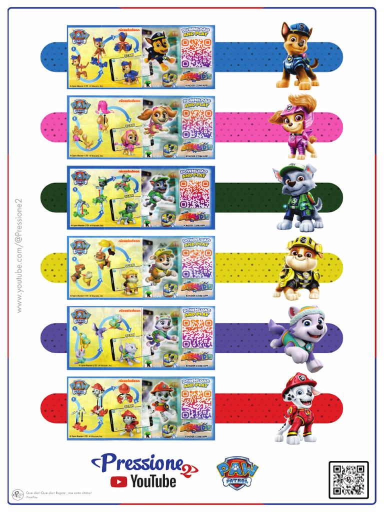 QR CODES - PAW PATROL -=YouTube=- PRESSIONE 2 | PDF
