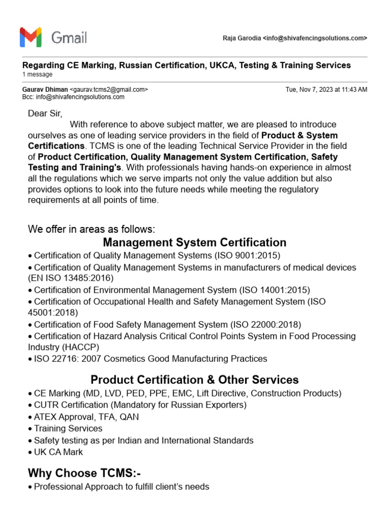 CE Marking, Russian Certification, UKCA, Testing & Training Services ...