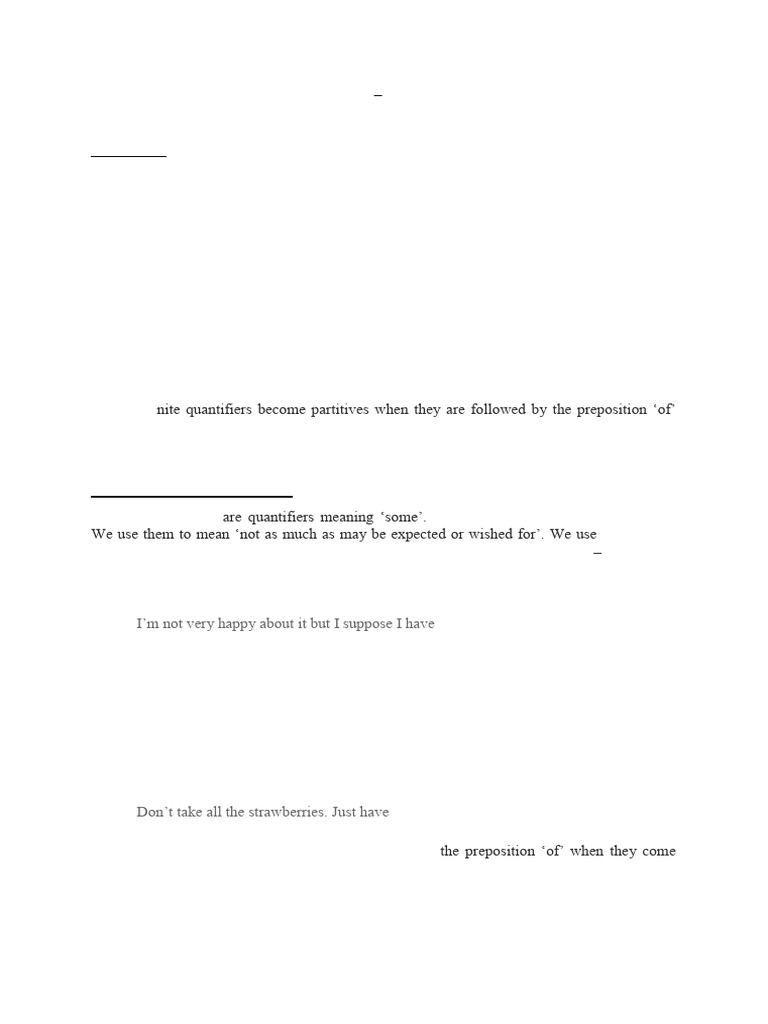 Quantifiers: Little vs. Few Usage | PDF | Noun | Syntactic Relationships