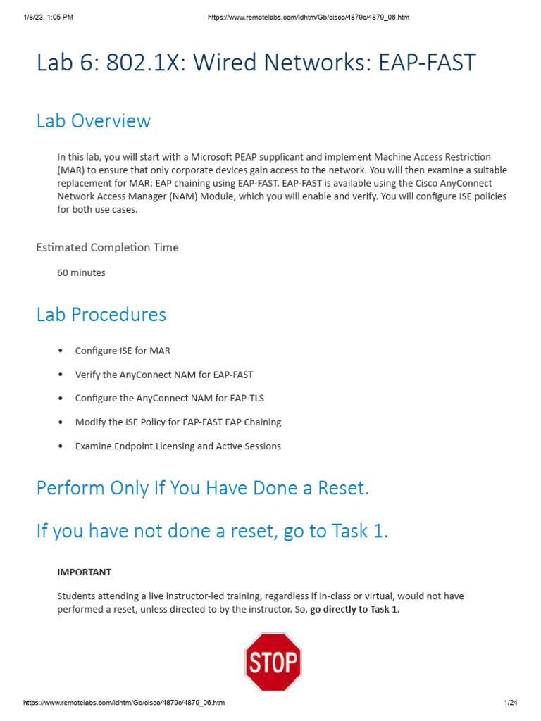 Lab 6 - 802.1X - Wired Networks - EAP-FAST | PDF | Application Layer ...