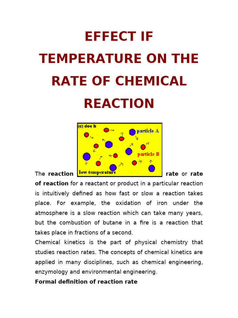 Effect If Temperature On The Rate of Chemical Reaction | PDF | Reaction ...