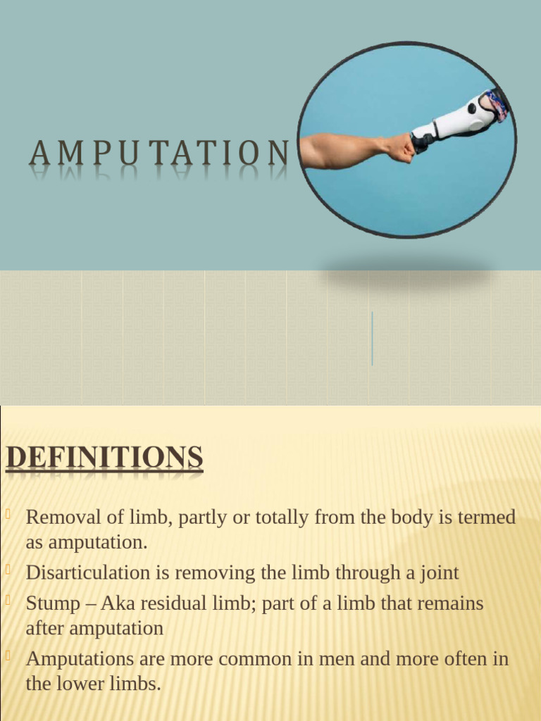 amptation ppt | PDF | Amputation | Prosthesis