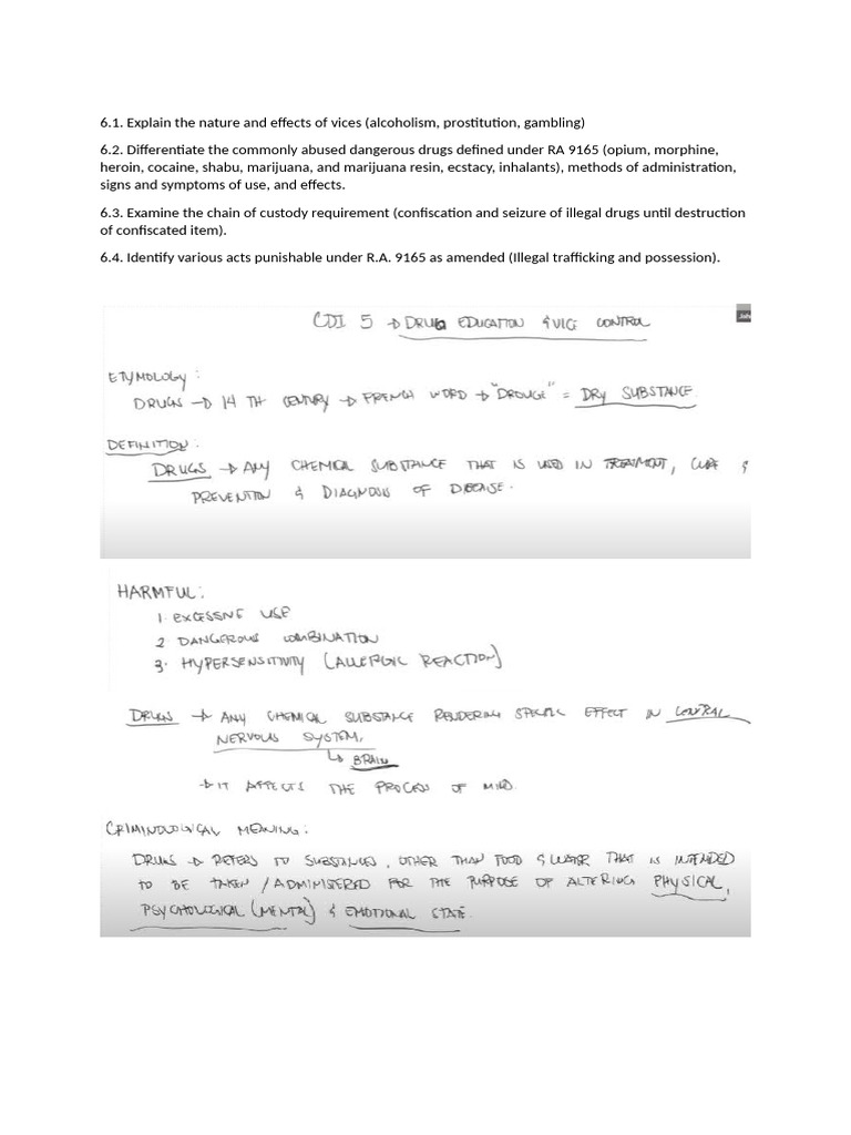 Understanding Vices and Drug Laws | PDF