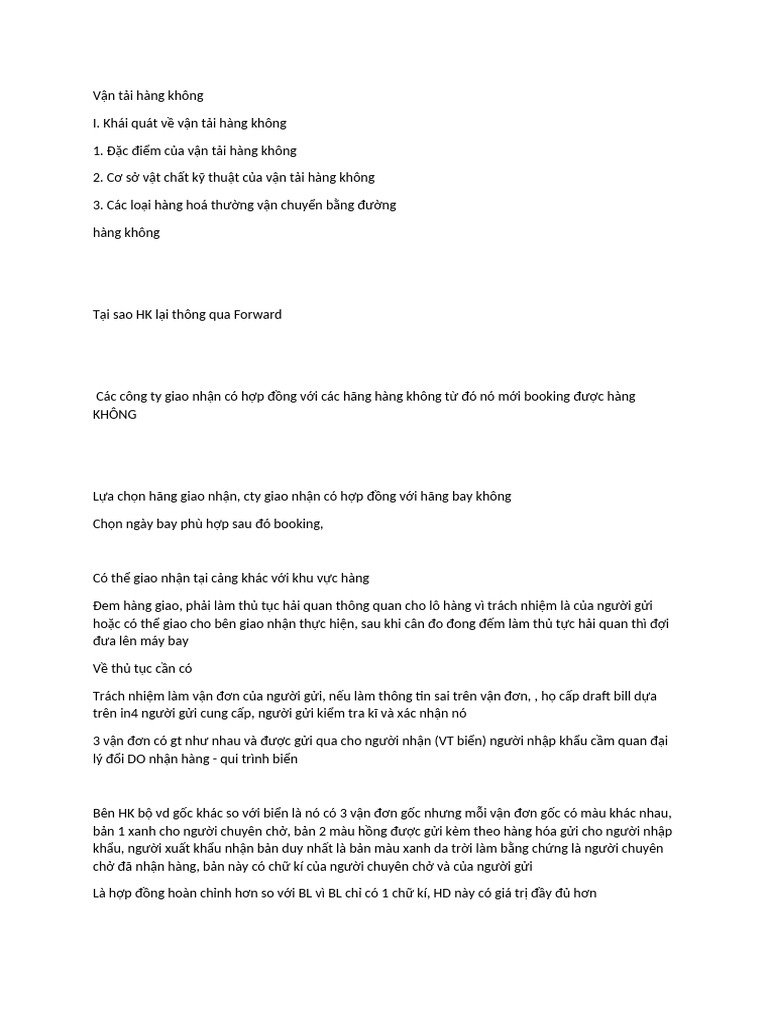 Vận tải hàng không | PDF