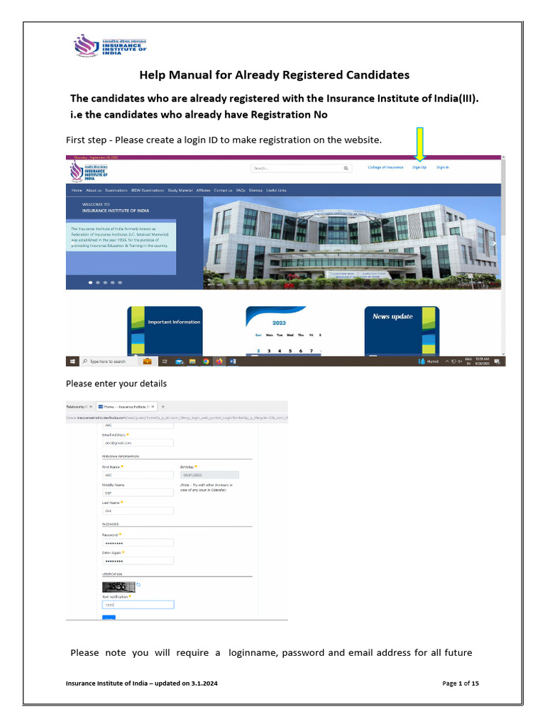 Registered Candidate Guide | PDF | User (Computing) | Password