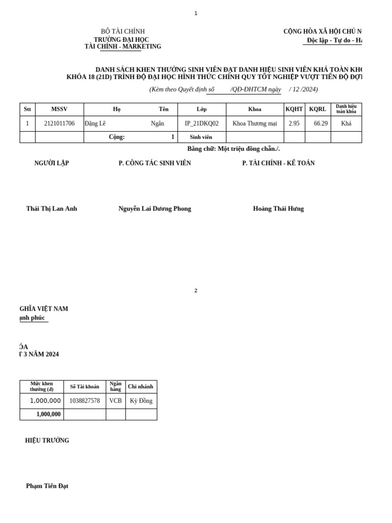 DSSV - KTTN - Dot3 - 2024 - 04122024 - SV Kiem Do | PDF
