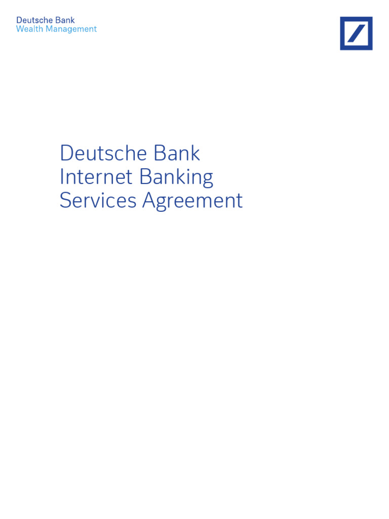 DB Internet Banking Services Agreement | PDF | Legal Liability | Password