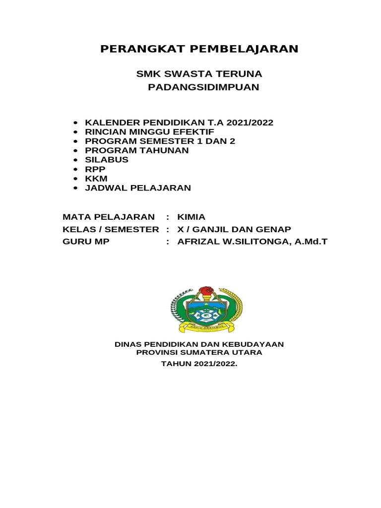 SAMPUL RPP ROSTER-1 Kelas X | PDF