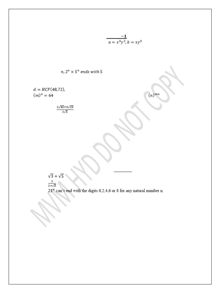Class X New Real Numbers Worksheet | PDF | Numbers | Mathematics