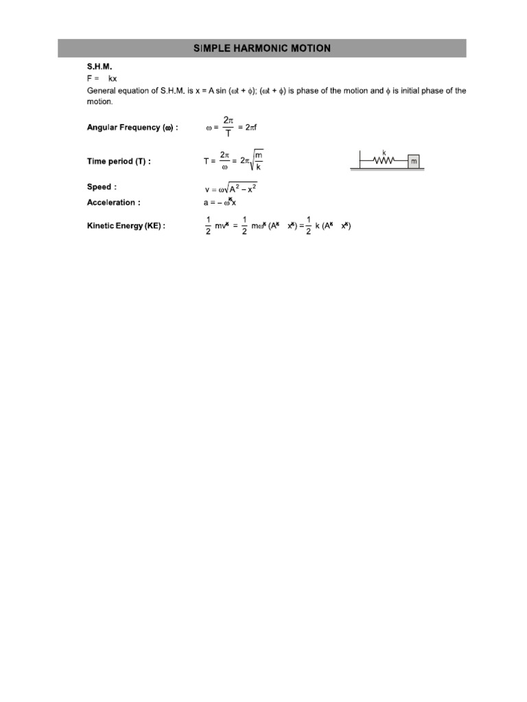 Simple Harmonic Motion | PDF
