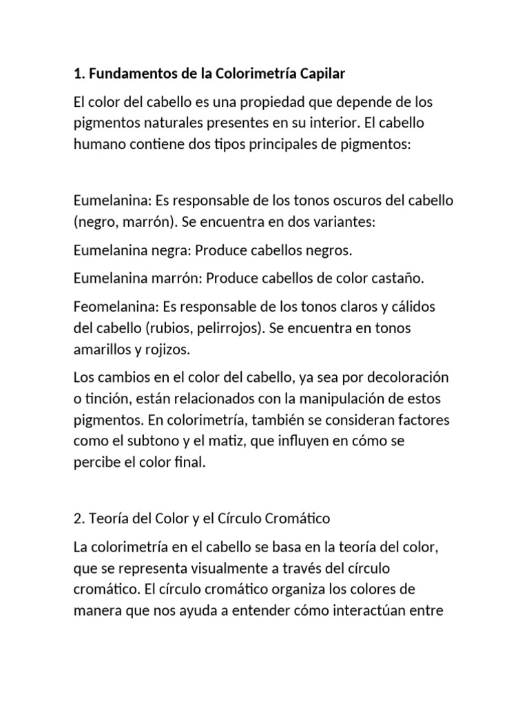 Colorimetría Capilar: Guía Esencial | PDF | Color | Amarillo