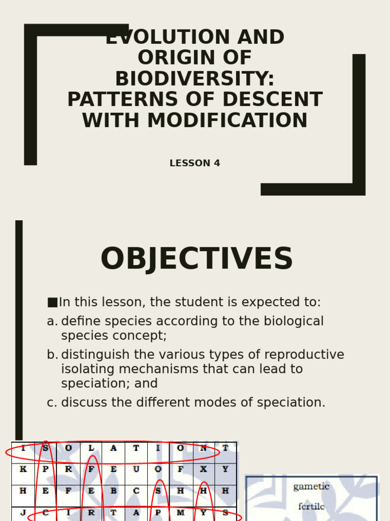 G12 WK 4 Evolution and Origin of Biodiversity | PDF | Species | Evolution