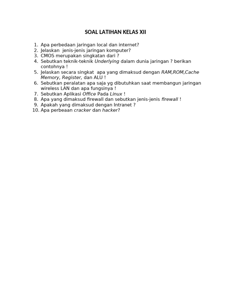 Soal Latihan KJD | PDF