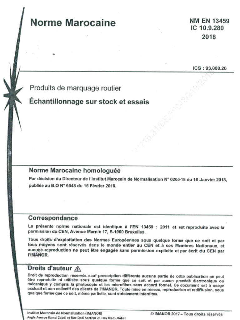 NM en 13459 - Echantillonnage Sur Stock Et Essais | PDF