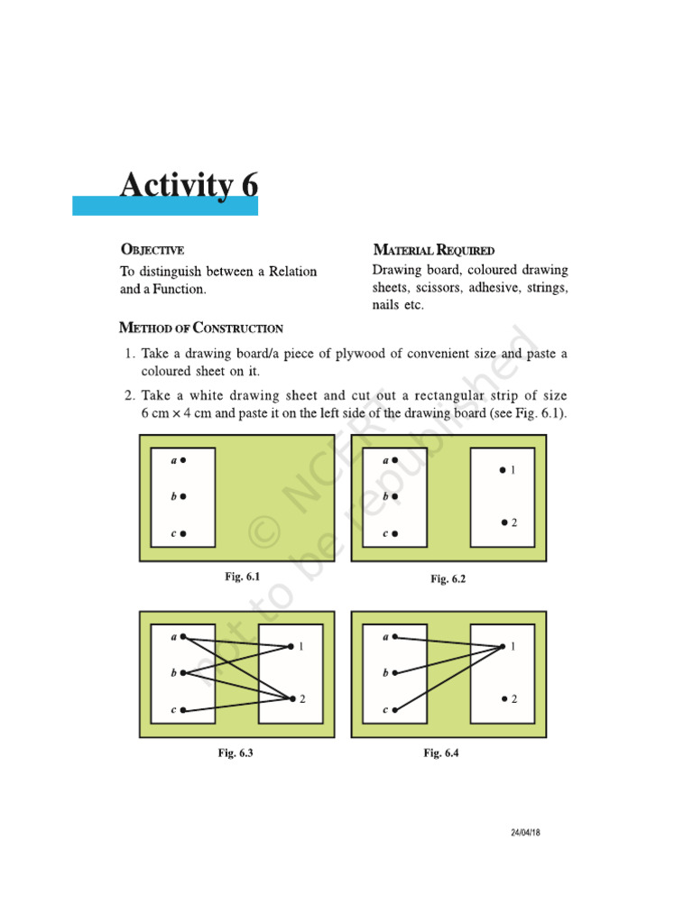 Journal Activity - XI - Relation and Function | PDF