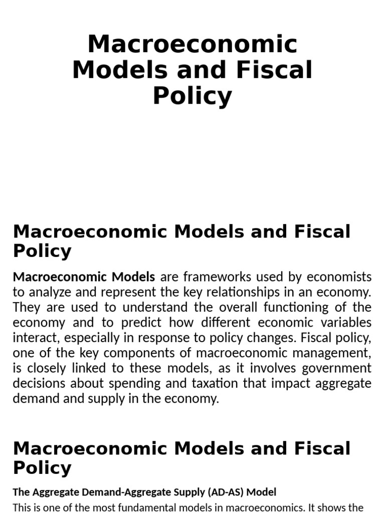 Macroeconomic Models and Fiscal Policy | PDF | Fiscal Policy ...