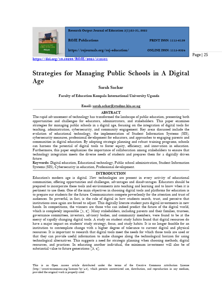 Digital Strategies for Public School Management | PDF | Computer ...