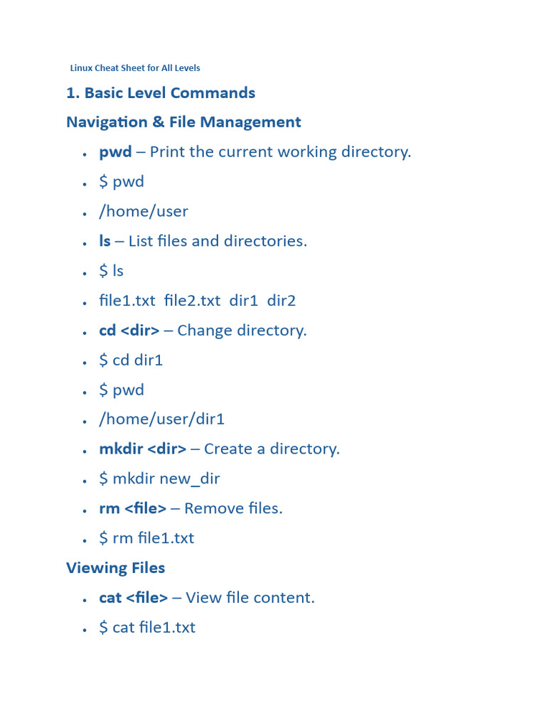 Linux Cheatsheet | PDF | Computer File | Text File