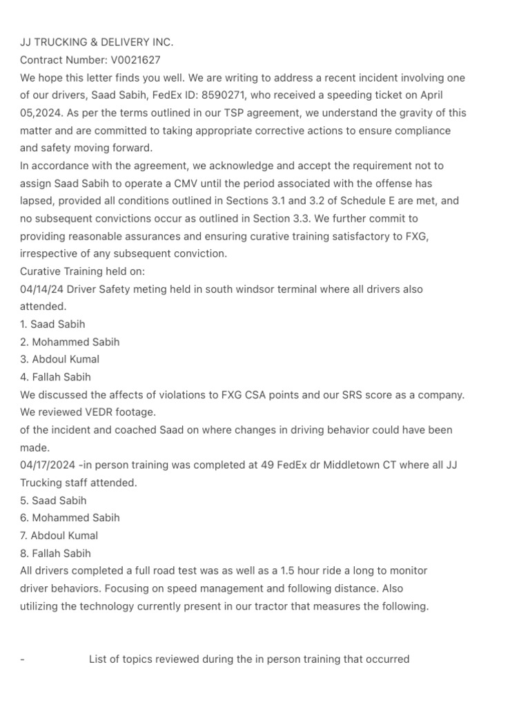 JJ Trucking & Delivery Inc. | PDF