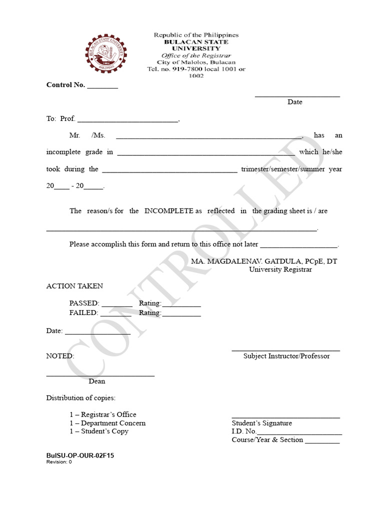 Completion Form | PDF