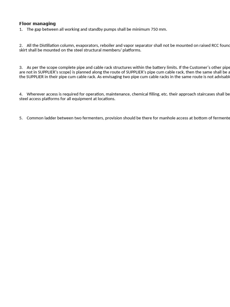 Industrial Equipment Layout Guidelines | PDF