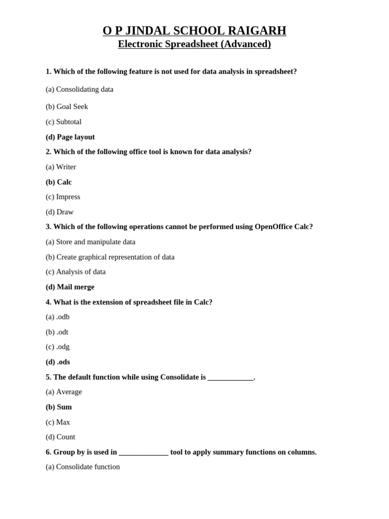 Chapter-7 Electronic Spreadsheet (Advanced) | PDF | Spreadsheet | Computing
