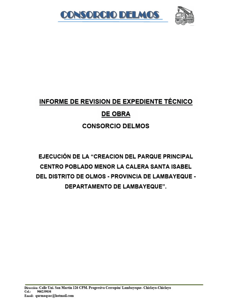 INFORME DE EXPEDIENTE TÉCNICO Con ANEXO | PDF | Hormigón | Presupuesto